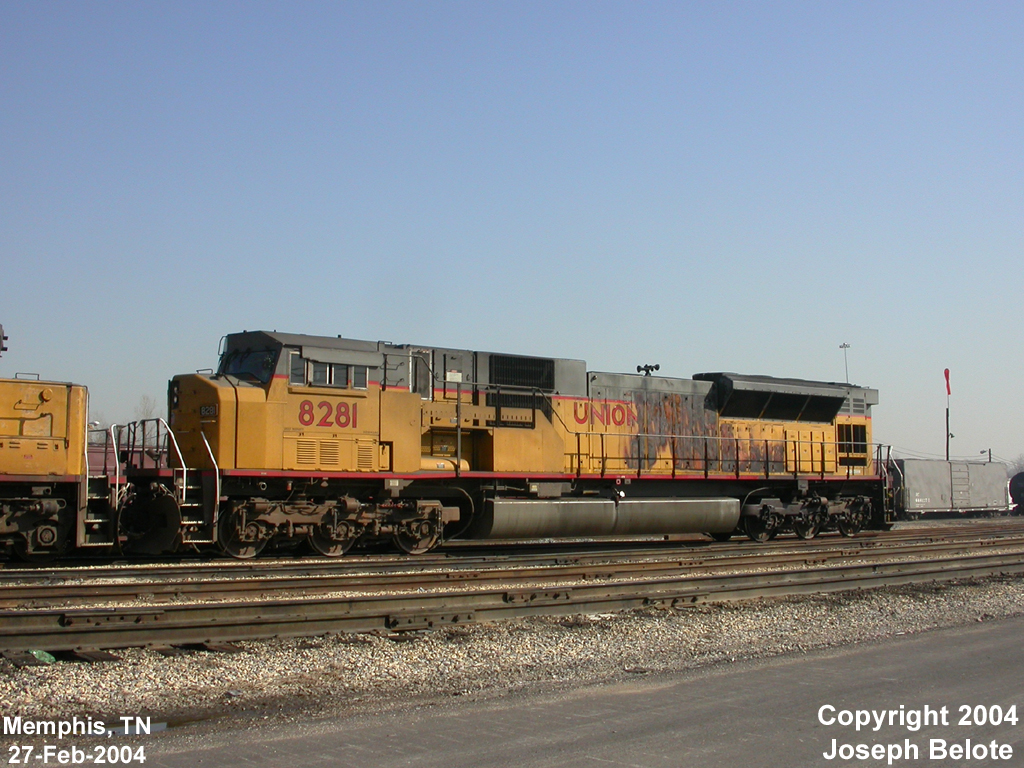 UP 8281 with fire damage